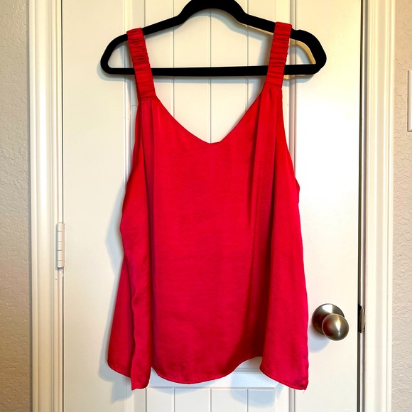 Vince Camuto | Tops | Vince Camuto Hot Pink Barbie Satin Vneck Cami ...